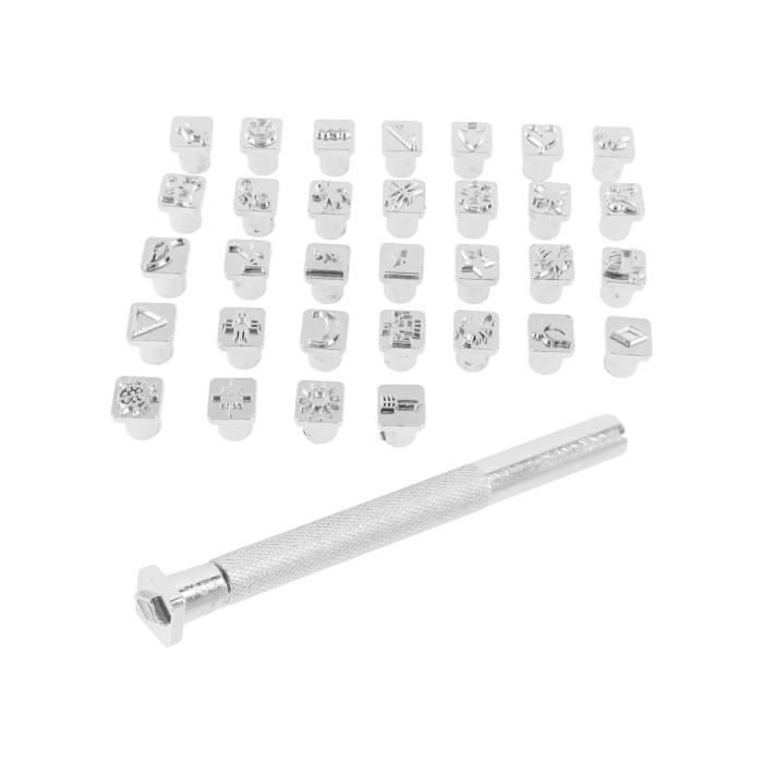 Outils d’estampage en cuir 32 Pièces Leathercarft Stamping, Ensemble D ...