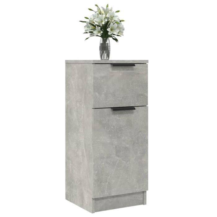 FAN - Buffet Gris béton 30x30x70 cm Bois d'ingénierie - HAUTE QUALITE ...