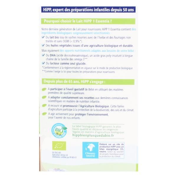 Hipp Bio Lait Essentia pour Nourrissons 1er Âge 600g - Achat / Vente ...