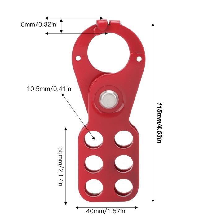 YOSOO moraillon d'étiquette 6 trous Lockout Tagout Safety Hasp Lock ...