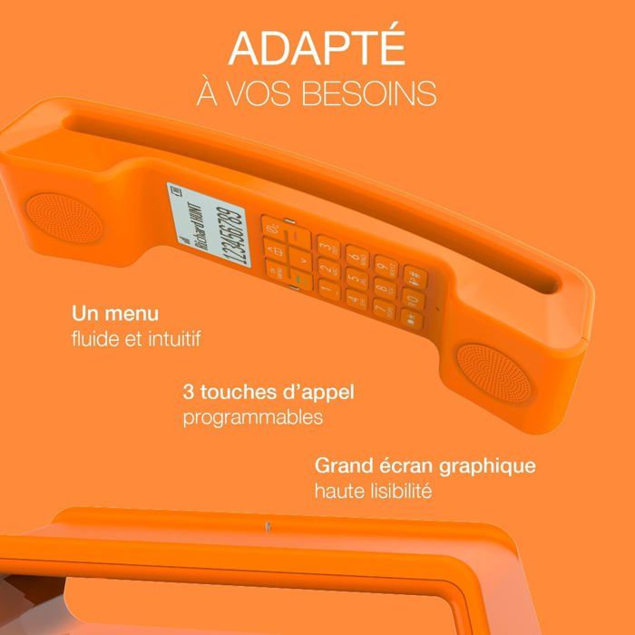 ALCATEL Epure Iconic - Téléphone Fixe sans Fil DECT - Design Vintage ...
