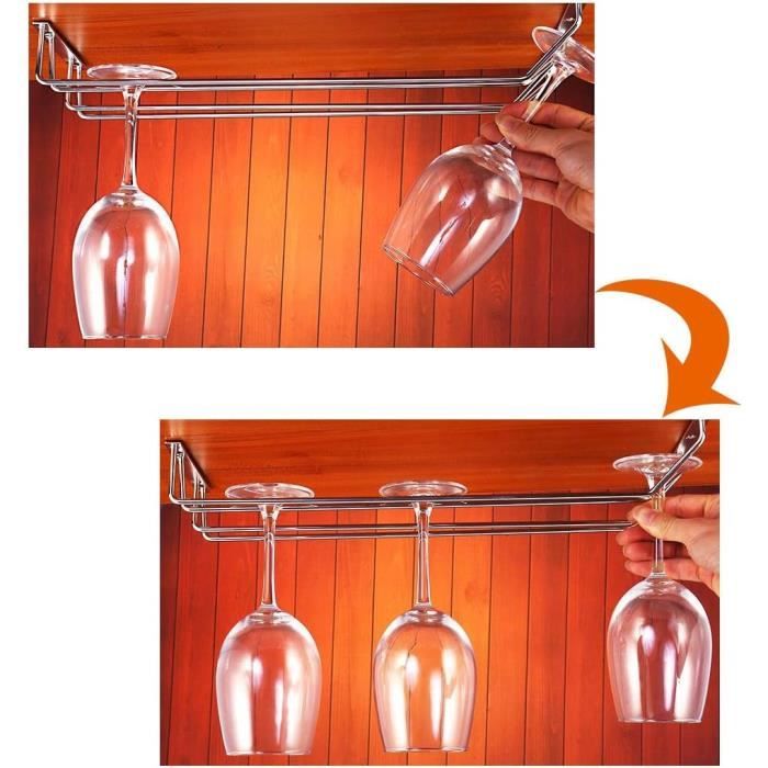 Verre À Pied Support Suspendu Pour Verre À Vin Sous L'Armoire Cuisine ...