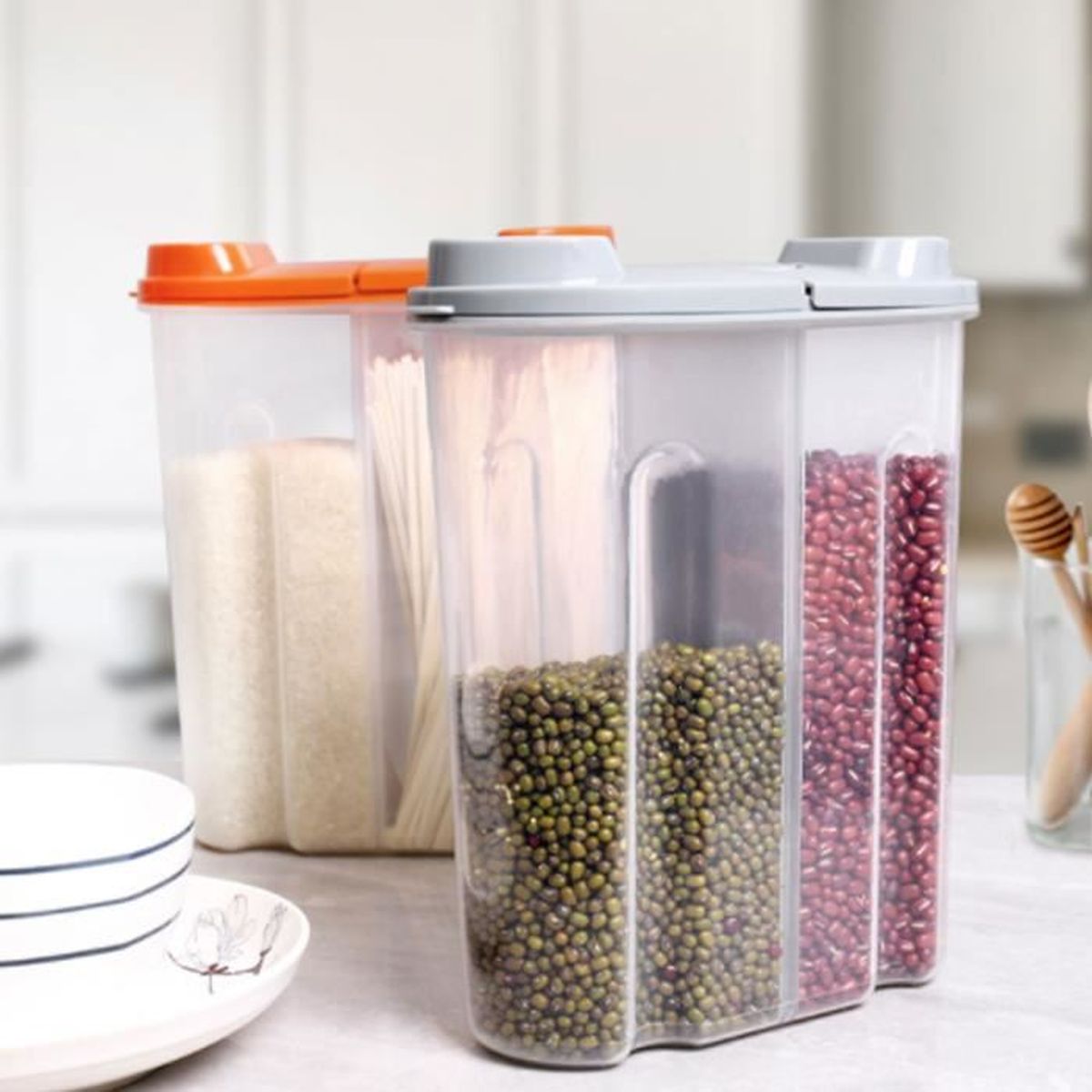 Récipient de stockage de céréales avec couvercle, grand récipient ...