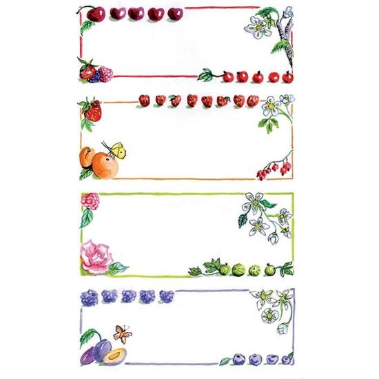 Avery Zweckform 59652 Confitures Étiquettes, fruits Cadre ...