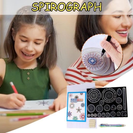 Spiral Art DIY Peinture Art Set Multi-fonction Magic Ruler Stencil Toy ...
