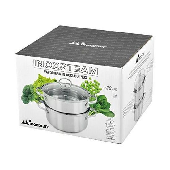 INOXPRAN Cuit-Vapeur avec Couvercle en Verre Marmite de 20 cm Taille ...