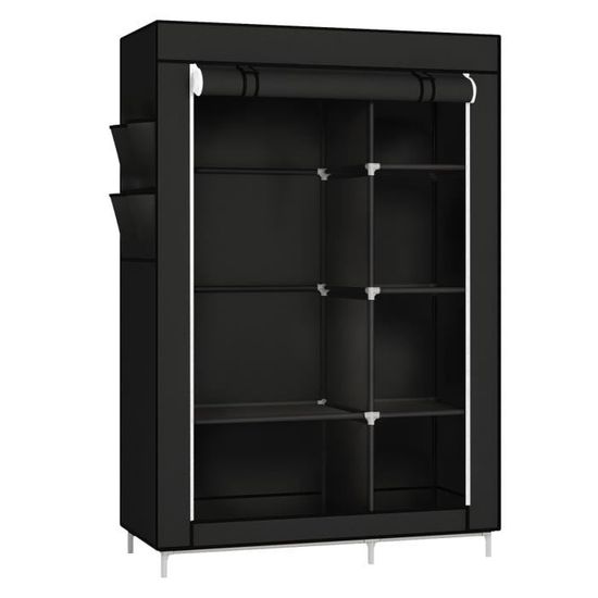 Ohmg Penderie Souple Armoire En Tissu à 5 Compartiments Avec étagères