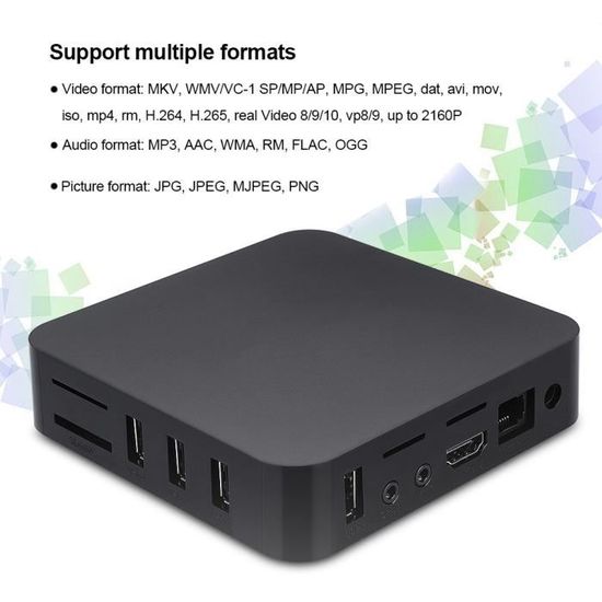 Qiilu Boîte TV WIFI Boîte TV Smart WIFI Décodeur Numérique Lecteur ...