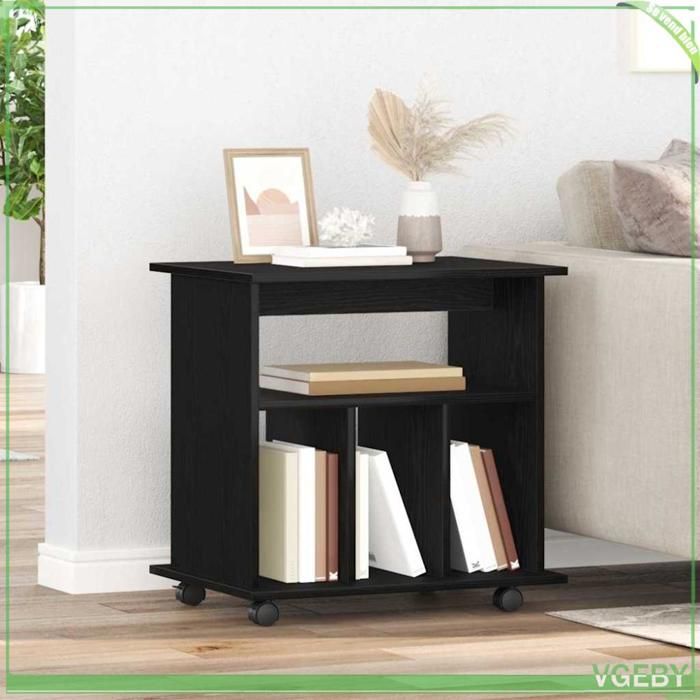 ABI Cabinet roulant Chêne noir 60 x 45 x 55 cm Bois d'ingénierie ...