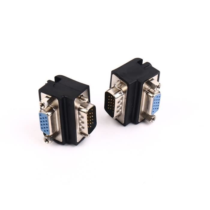 Câbles Audio vidéo à Angle droit 90 degrés 9 broches VGA SVGA mâle à ...