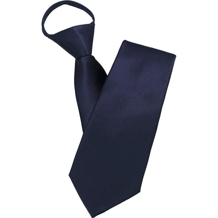 Cravate pré-nouée réglable pour homme de couleur unie[1876] Bleu Marine ...