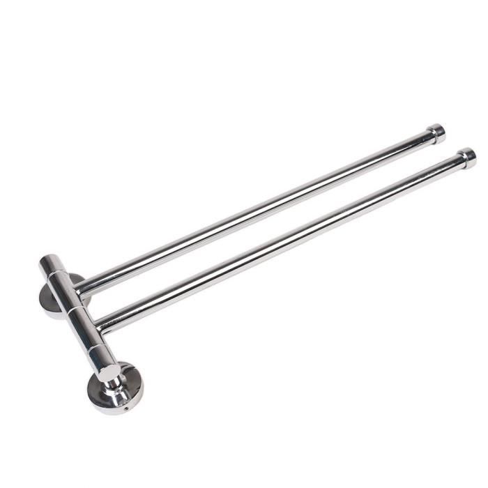 Lolpi de salle de bain support mural porte-serviettes Swing Out 2 bras ...