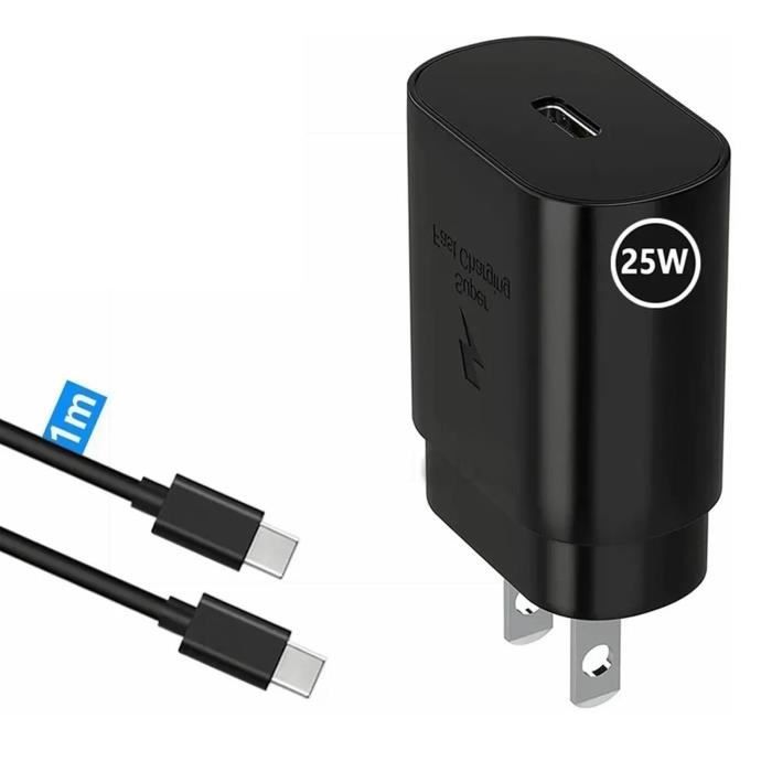 Chargeur 25 W Chargeur Mural Usb C, Bloc De Charge Ultra Rapide 25 W Pd Type C Avec Cable De ...