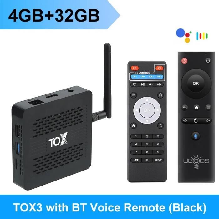 Boîtier Smart TV - RNCYN - TOX3 - Android 11 - 4 Go RAM - 32 Go ...