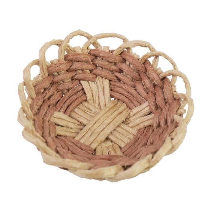 112 échelle Maison De Poupée Miniature Miniature Ronde Tissée à La Main ...