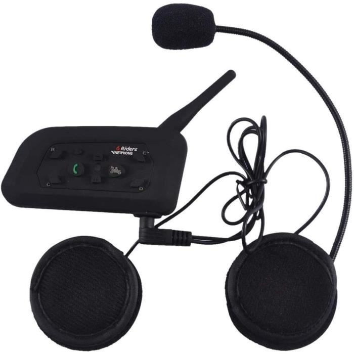Intercom Moto,Kit mains libres moto, interphone 1200M, casque sans fil ...