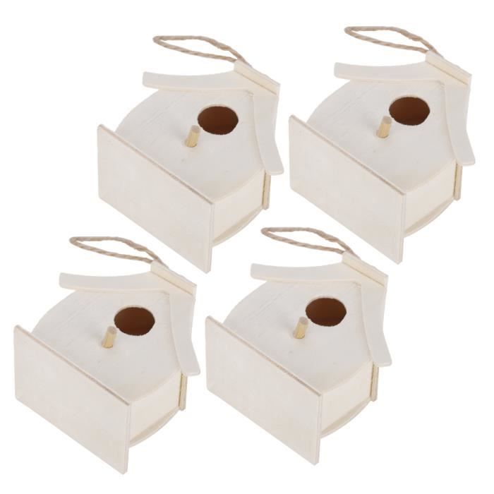 SURENHAP Nichoir 4 pièces mini maison d'oiseau en bois suspendus ...