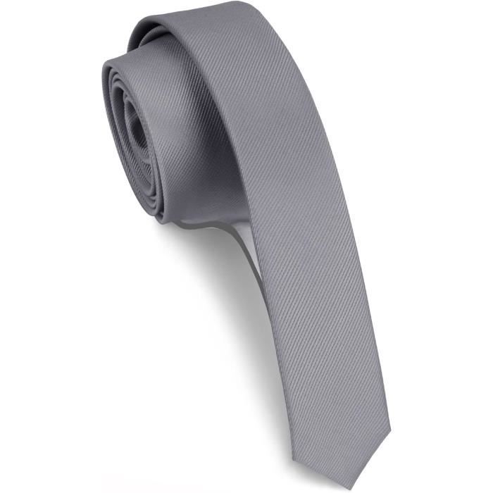 Cravate Fine De 4 Cm De Couleur Unie Pour Homme + Boîte Cadeau[c6818 ...