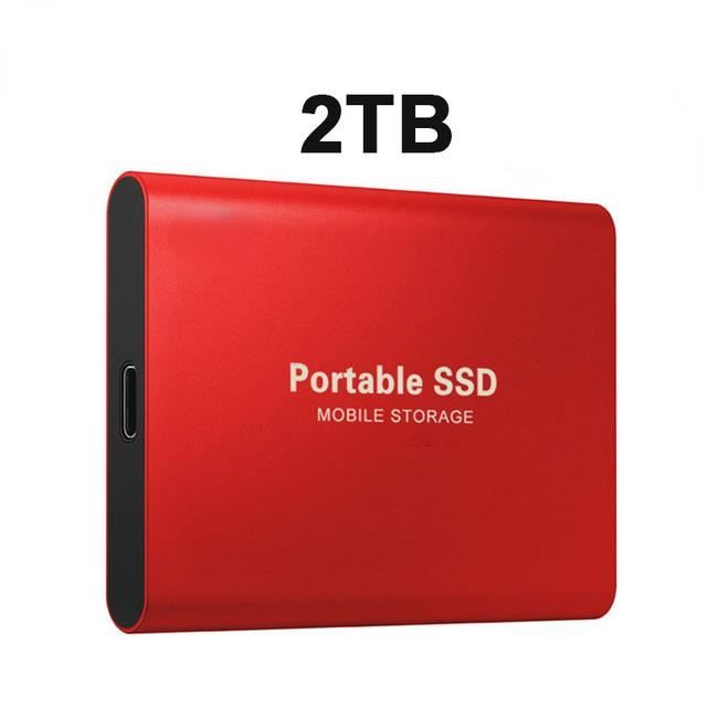 Disque dur externe,Red 2TB--Mini disque dur externe SSD, usb 3.1, 2 to ...