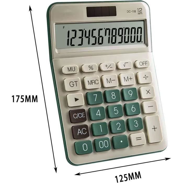 Calculatrice De Bureau Office Calculatrice Solaire 12 Chiffres Grand ...