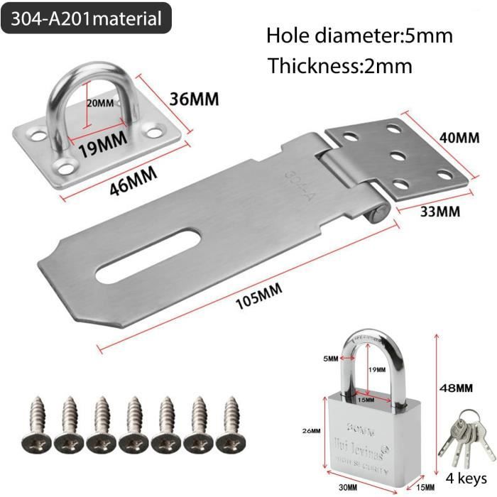 Moraillon À Cadenas En Acier Inox 304 De 4 Pouces Avec Vis, 2 Méthodes ...