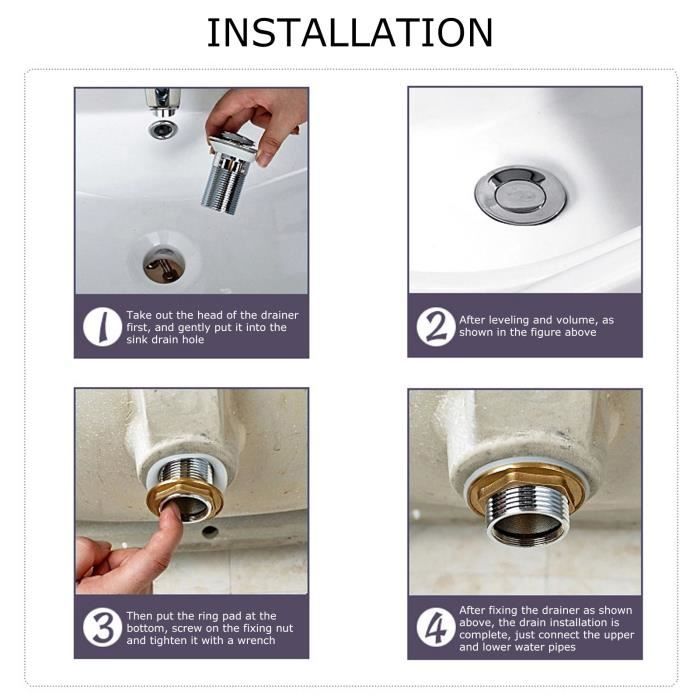 Fydun Drain d'évier Lavabo évier drain anti-colmatage salle de bain ...