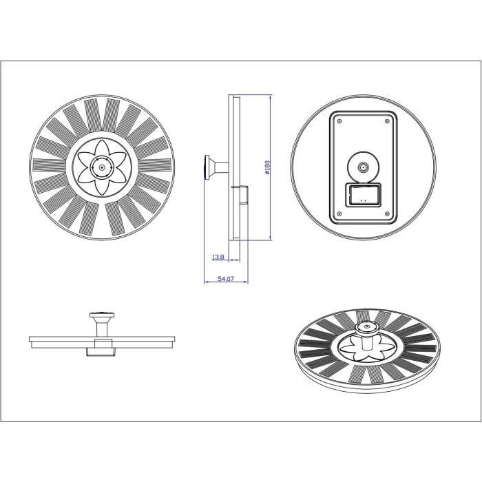 Fontaine solaire GALIX G2328 - En résine TPE - Panneau solaire mono 9V ...