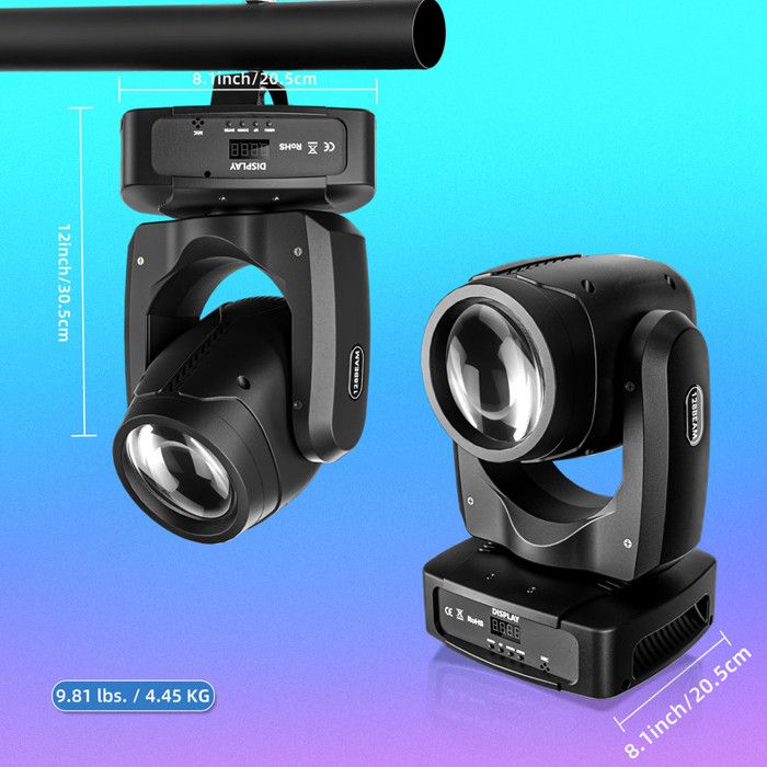 UKing 230W Lyre LED RGBW DMX Beam 8 GOBO 18 Prisme Avec Panneau ...