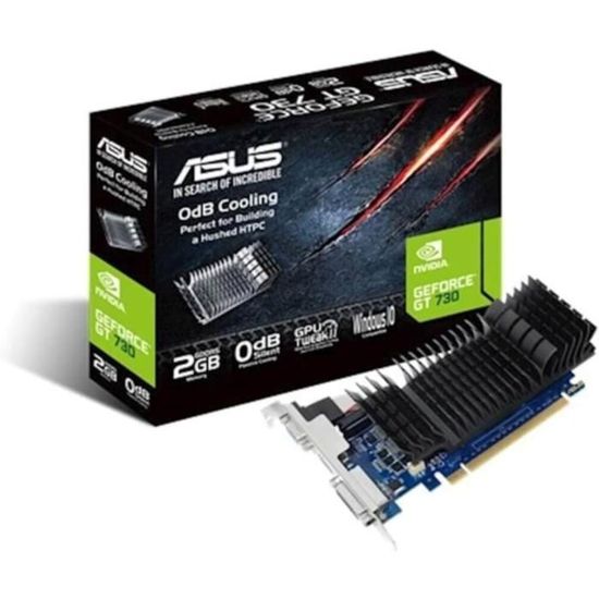 ASUS NVIDIA GeForce GT 730 SL-2GD5-BRK - Carte graphique 2GB GDDR5,PCIe 2.0,Refroidissement ...