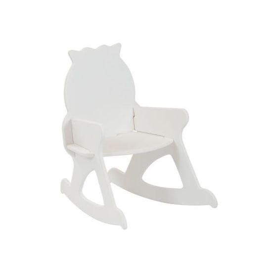 Rocking chair enfant avec accoudoirs en bois blanc NUAGE - Cdiscount Maison