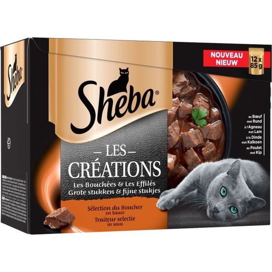 SHEBA Sachets fraîcheur en sauce sélection du boucher - Pour chat - 12 ...