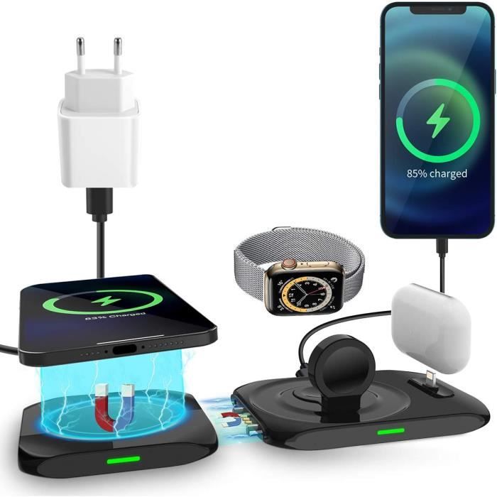 Chargeur Sans Fil Magnétique, 4 En 1 Chargeur Induction Compatible Avec ...