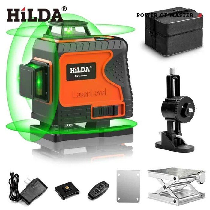 HILDA - Niveau laser 360 auto-nivelant 16 lignes,laser vert à croix ...