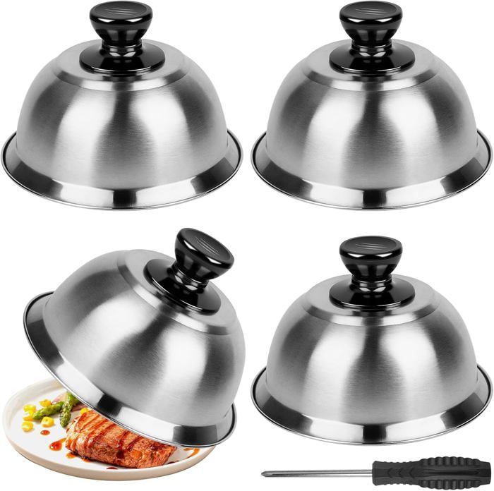 4X Cloche pour Hamburger INOX 16 * 9 cm, Cloche Chauffante pour Fondre ...