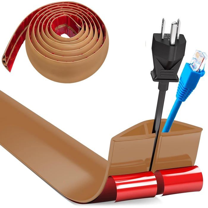 3.0M x 5cm Cache Cable Sol, Petit Canal de Câble Flexible, Goulotte ...
