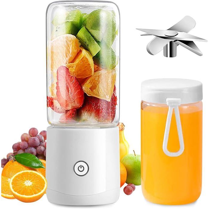 Mixeur Portable, Mini Blender avec 8 Lames USB Rechargeable Mélangeur ...