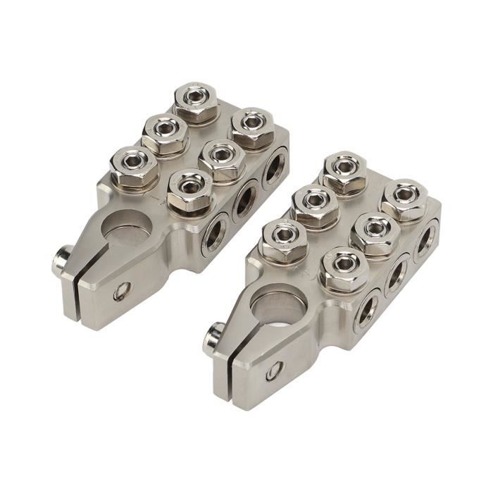 Ashata Connecteur de borne de batterie 1 paire de bornes de batterie à usage intensif 12 voies ...