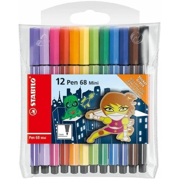 Feutre Dessin - Pen 68 Mini - Étui Carton X 12 Feutres De Coloriage ...