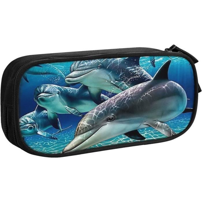 Grande Trousse À Crayons Dolphins Avec 2 Compartiments - Pour Filles ...