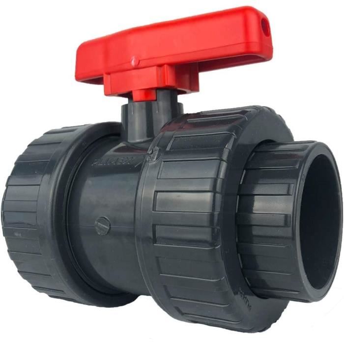 PVC Robinet Vanne à Boisseau sphérique avec 2 connexions - 50 mm ...