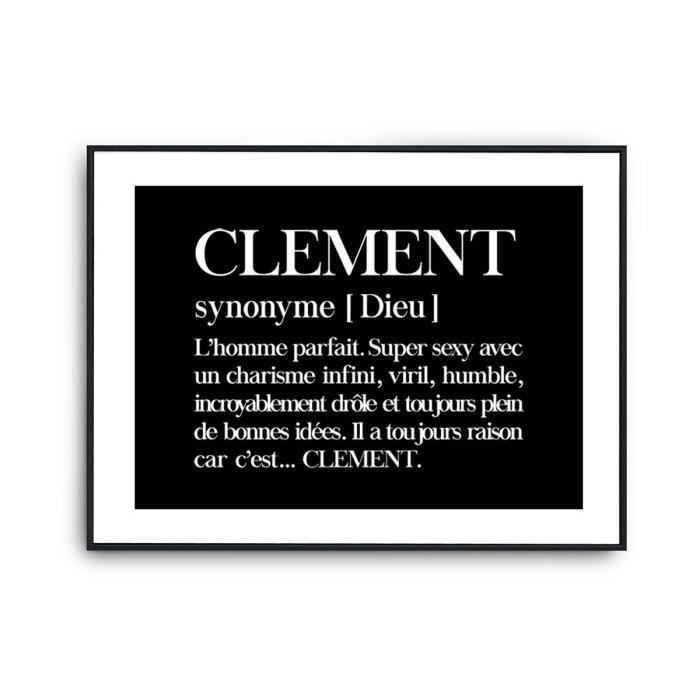 Affiche - Clement - Prénom définition - Humour - Décoration murale - A2 ...