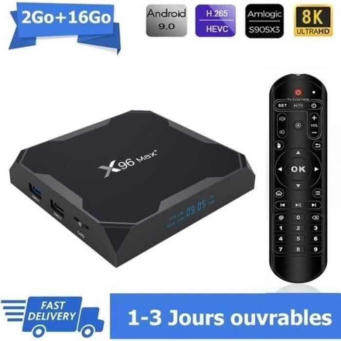 TV Box Android 90 X96 MAX PLUS Amlogic S905X3 2Go 16Go Quad Core H265 ...