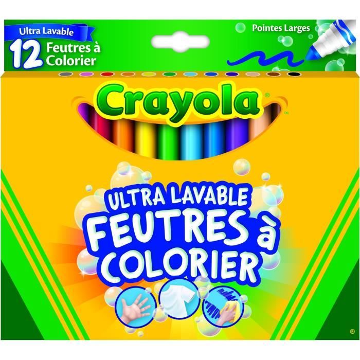 Feutres de coloriage Crayola ULTRA-LAVABLES - Boîte de 12 - Pour ...