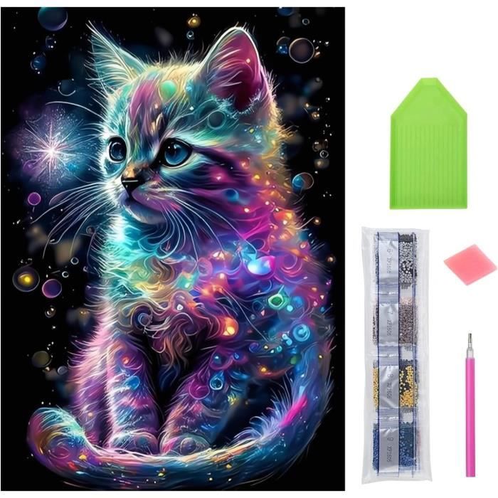 5D Diamond Painting Chat Diy Diamant Peinture Chat Broderie Diamant Kit ...
