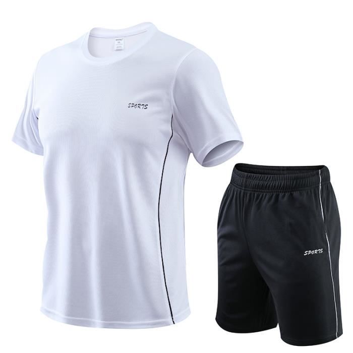 Ensemble de sport pour homme - Respirant - Fitness - T-shirt et short ...