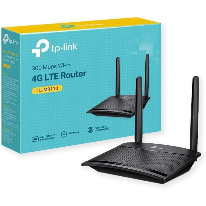 Tl-Mr110 Routeur 4G Lte Wifi N300Mbps,4G Cat4 Vitesse Jusqu'À 150Mbps ...