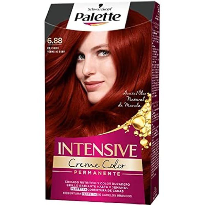 Tinte - SCHWARZKOPF - Palette Intense Crème - Nuance 6.88 - Rouge Rubí ...