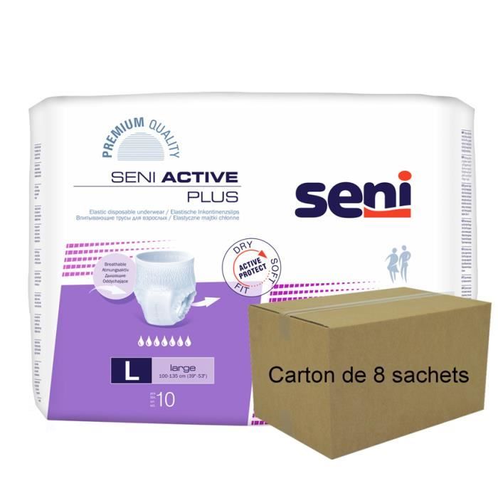 SENI ACTIVE PLUS PULL UP LARGE CARTON DE 80 PROTECTIONS - Cdiscount ...