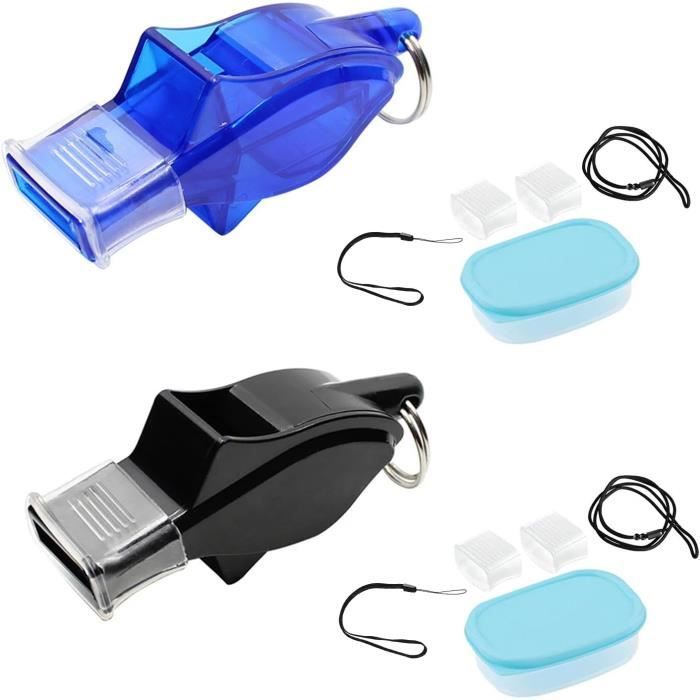 Lot de 2 sifflets, sifflet d'arbitre, sifflet d'urgence, sifflet avec ...