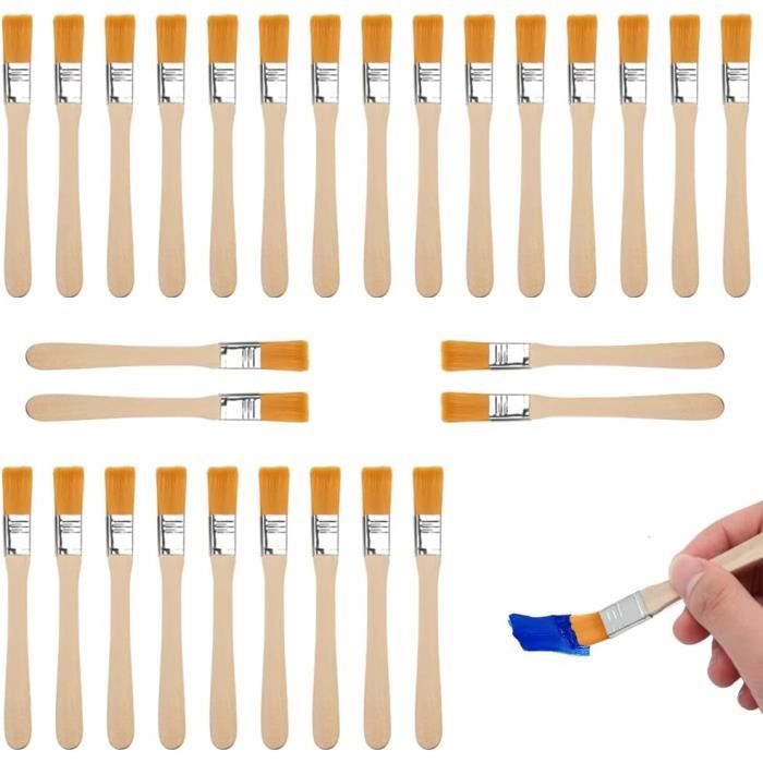 YouMen 30Pcs Pinceaux Plats avec Manche eois Pinceaux de Peinture Mur en Nylon Pinceau Peinture ...